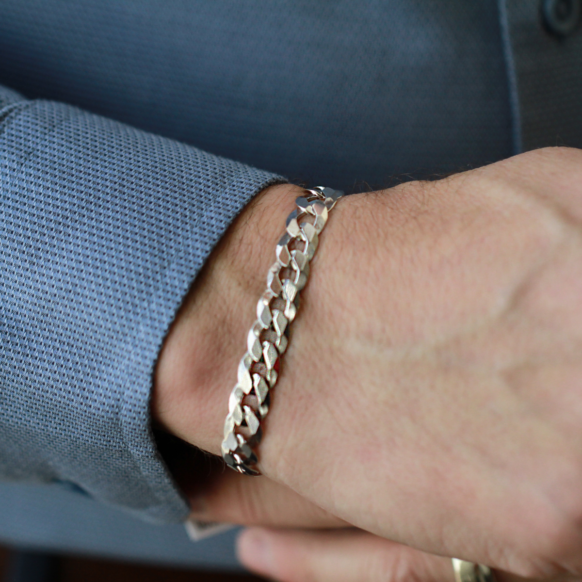 Sterling Silver 7.9mm Concave Curb Bracelet 8.5-inch – Independent ...