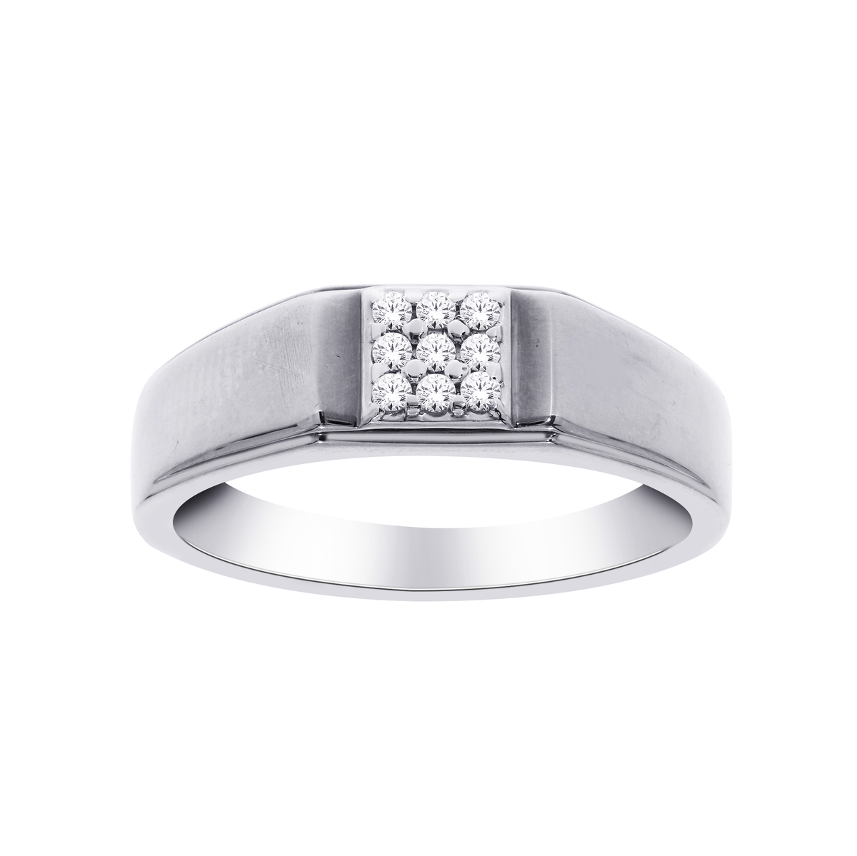 14kt White Gold Mens 0.90cttw Nine Diamond Ring – Independent Jewellers