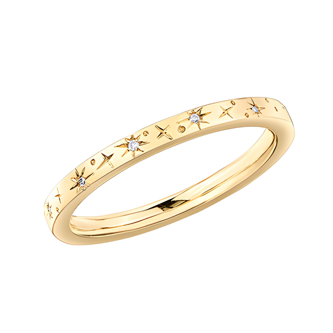 10kt Yellow Gold Diamond Star Stackable Ring – Independent Jewellers