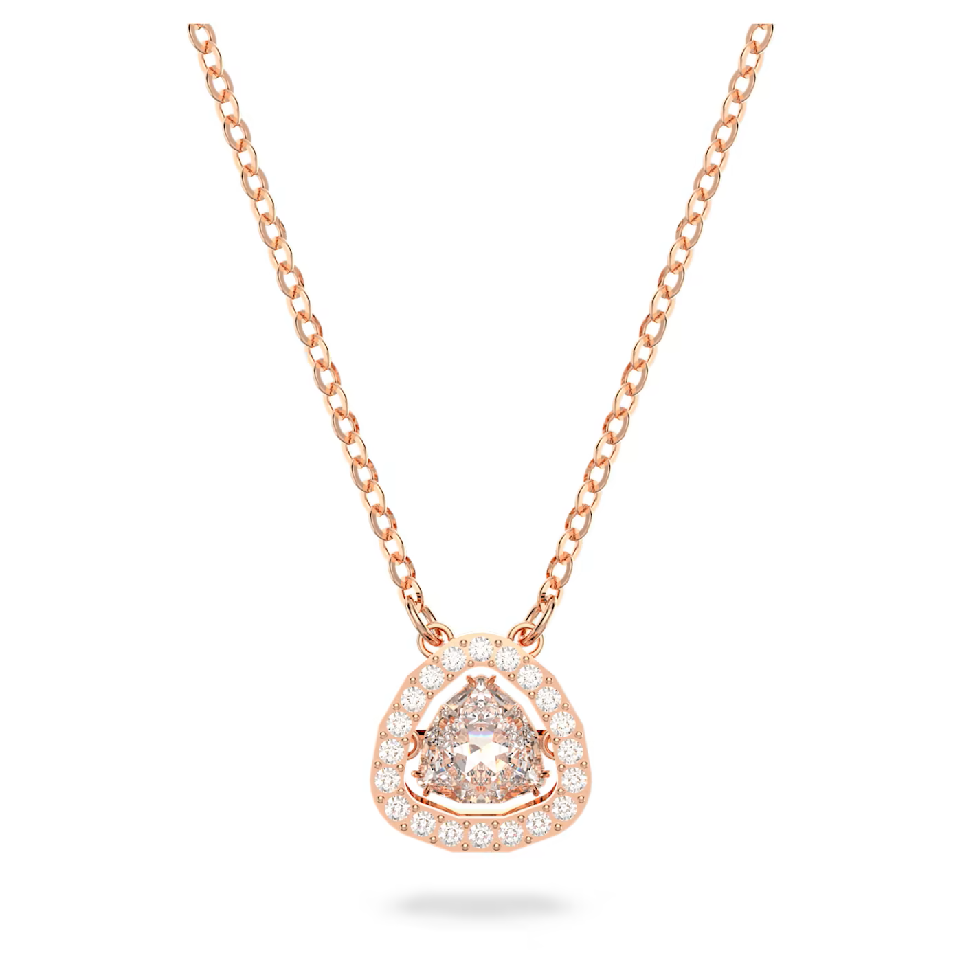 Millenia Necklace Trilliant Cut, White, Rose Gold-Tone Plated ...